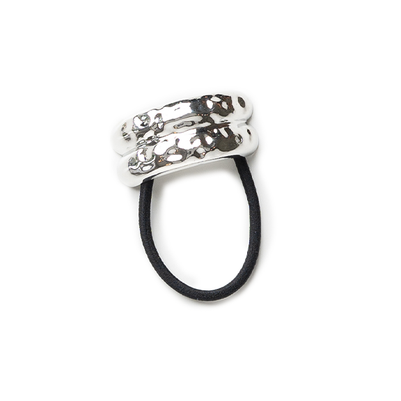 Double Dome Silver Hair Tie - VICSON